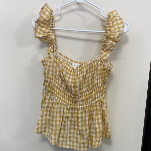 Carly Jean Los Angeles | Tops | Yellow Gingham Top | Poshmark